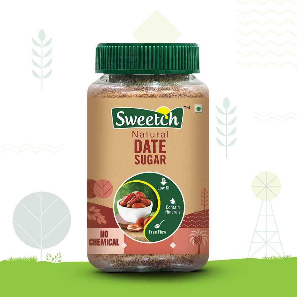 Sweetch Date Sugar 350gm Jar | Natural Sweetener